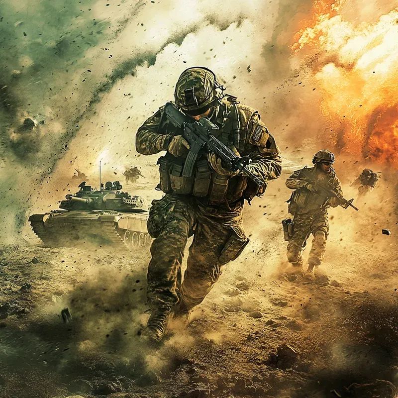 Cinematic Military Action Posters Midjourney Prompt | PromptBase