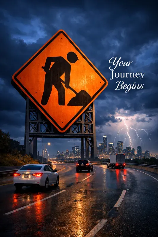 Oversized Road Sign Scenes ChatGPT Image Prompt | PromptBase