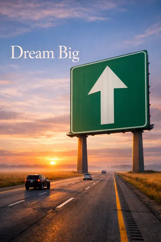 Oversized Road Sign Scenes ChatGPT Image Prompt | PromptBase