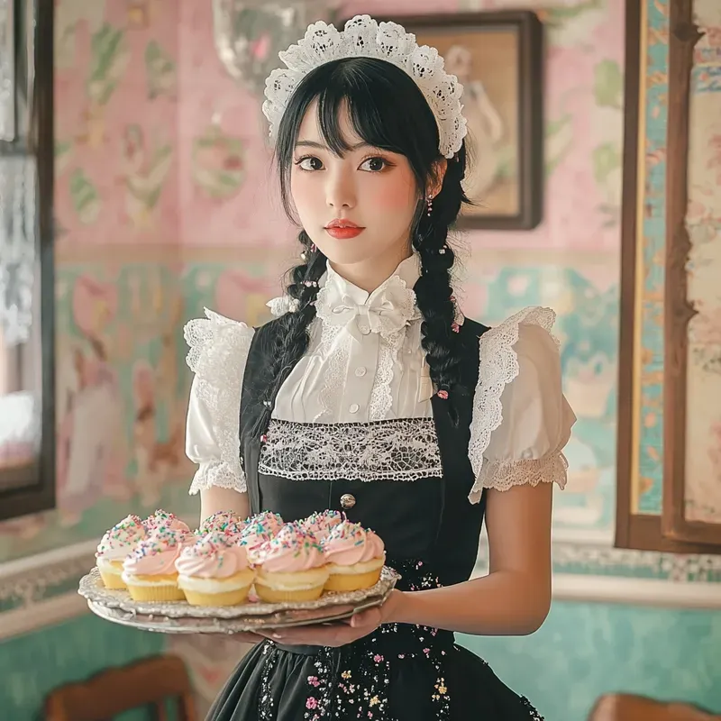 Kawaii Maid Caf Coutures Midjourney Prompt | PromptBase