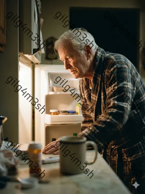 Cinematic Fridge Light Portraits Gemini Image Prompt | PromptBase