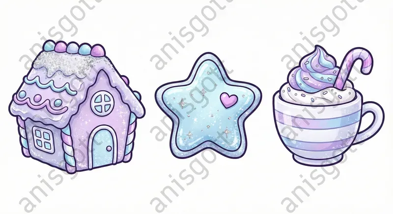 Frosted Winter Treats Clipart Sets Gemini Image Prompt | PromptBase