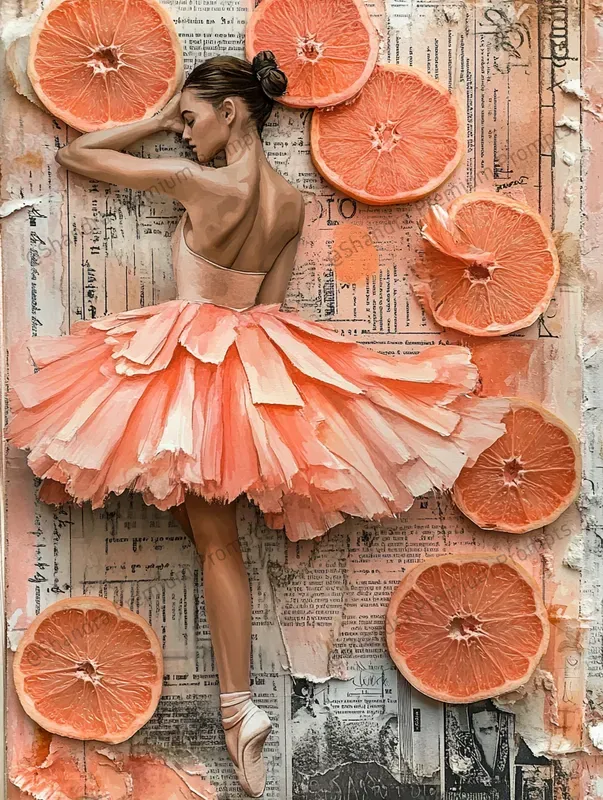 Citrus Portraits Junk Journal Pages Midjourney Prompt | PromptBase