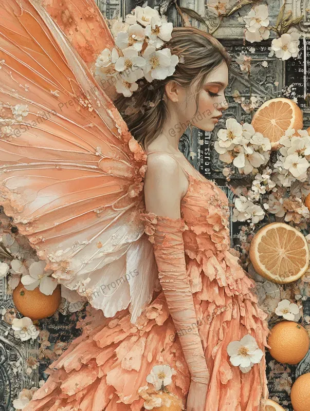 Citrus Portraits Junk Journal Pages Midjourney Prompt | PromptBase