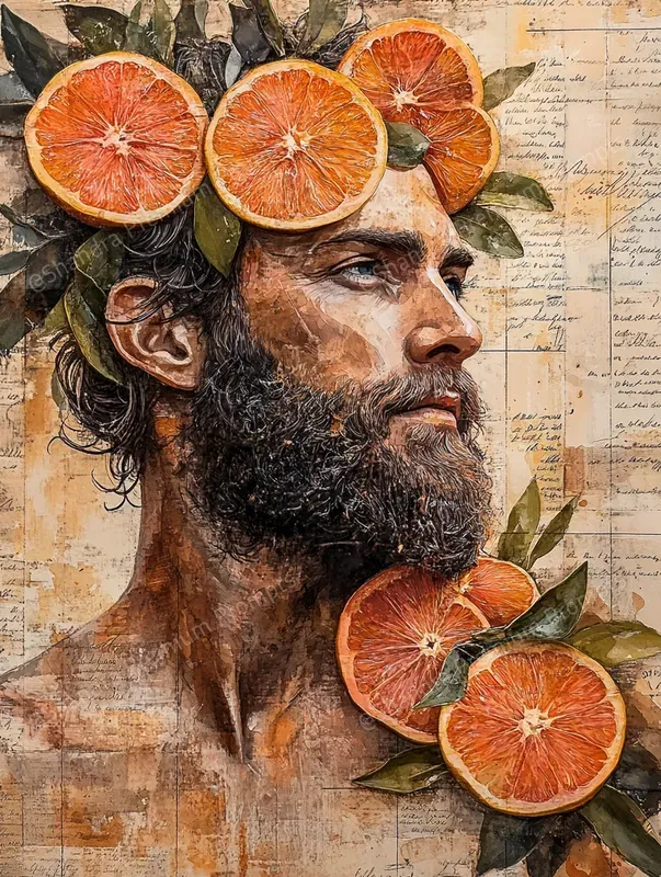 Citrus Portraits Junk Journal Pages Midjourney Prompt | PromptBase