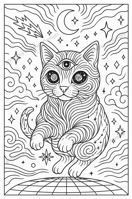 Trippy Psychedelic Coloring Book Pages ChatGPT Image Prompt | PromptBase