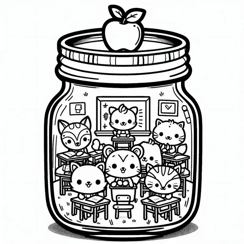 Cute Jar Coloring Book Pages For Kids DALL·E Prompt | PromptBase