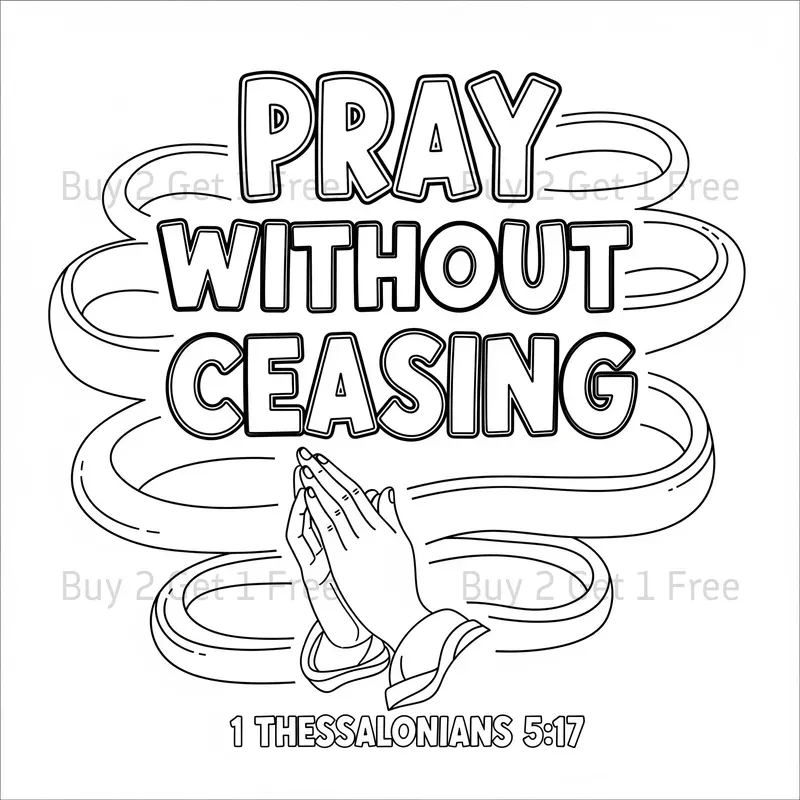 Pray Without Ceasing Coloring Page [2025]