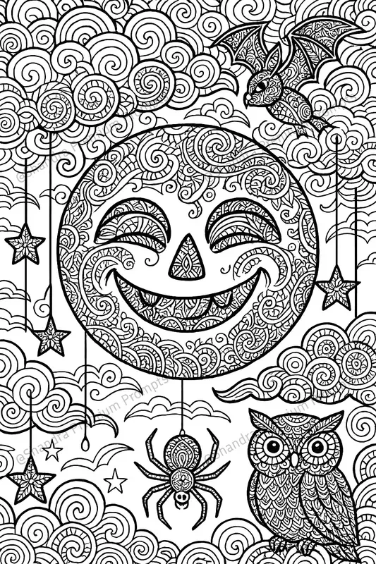 Tangled Zen Halloween Coloring Book Pages ChatGPT Image Prompt | PromptBase