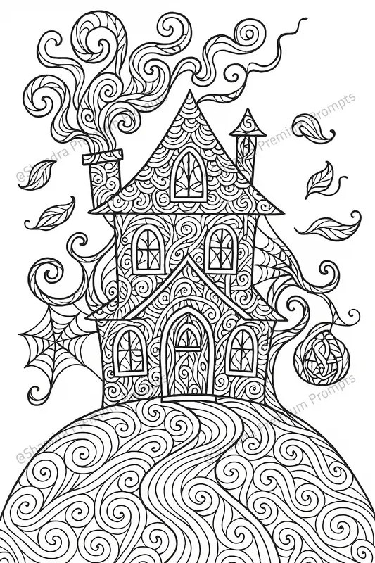 Tangled Zen Halloween Coloring Book Pages ChatGPT Image Prompt | PromptBase