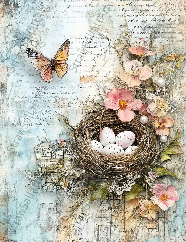 Blooming Spring Junk Journal Pages Midjourney Prompt | PromptBase