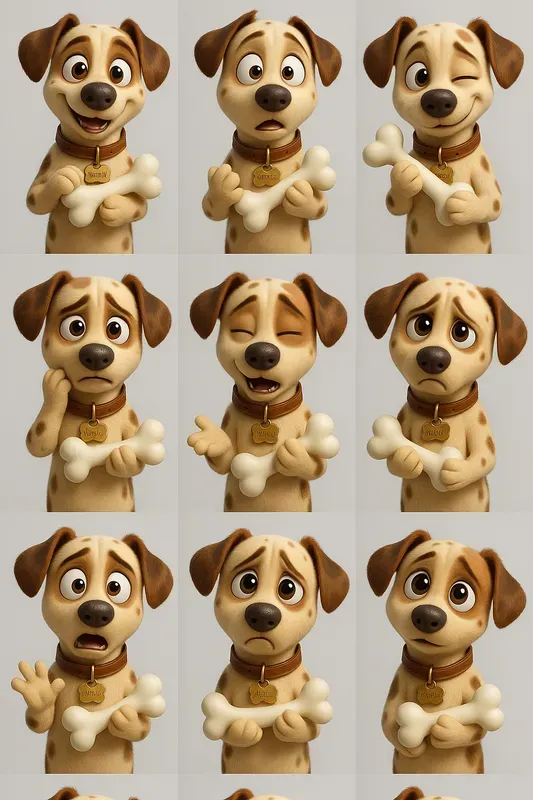 Crazy Pixarstyle 3D Character Grids ChatGPT Image Prompt | PromptBase