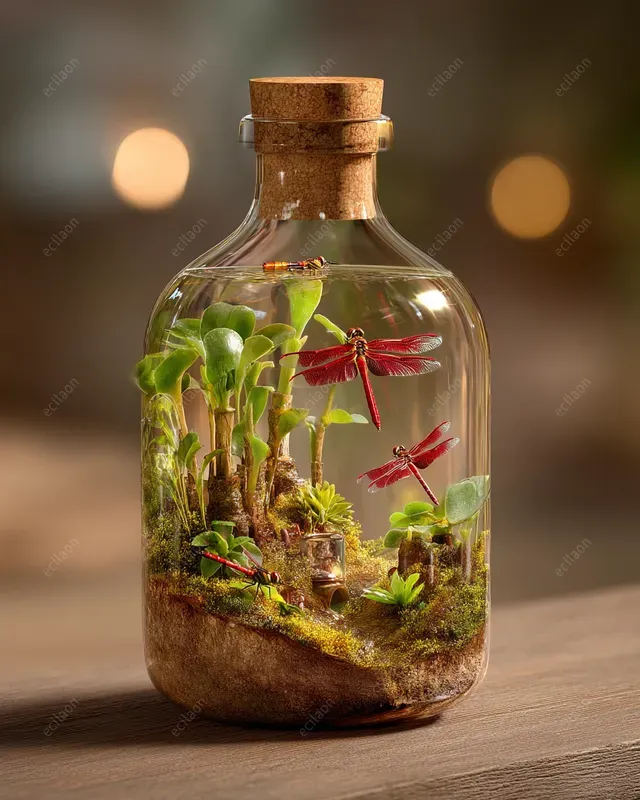Miniature Ecosystems In Glass Bottles Midjourney Prompt | PromptBase