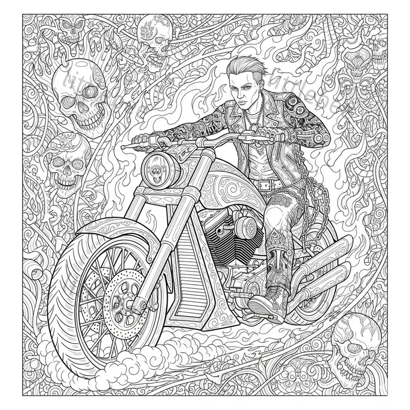 Tattoo Art Coloring Pages For Adults Gemini Image Prompt | PromptBase