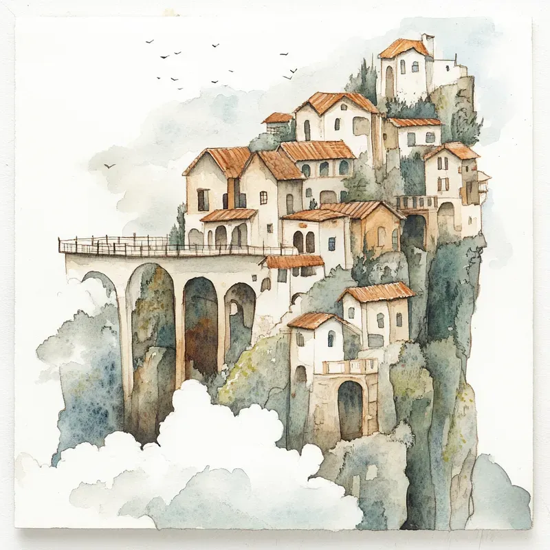 Elegant Watercolor Cityscape Postcards Midjourney Prompt | PromptBase