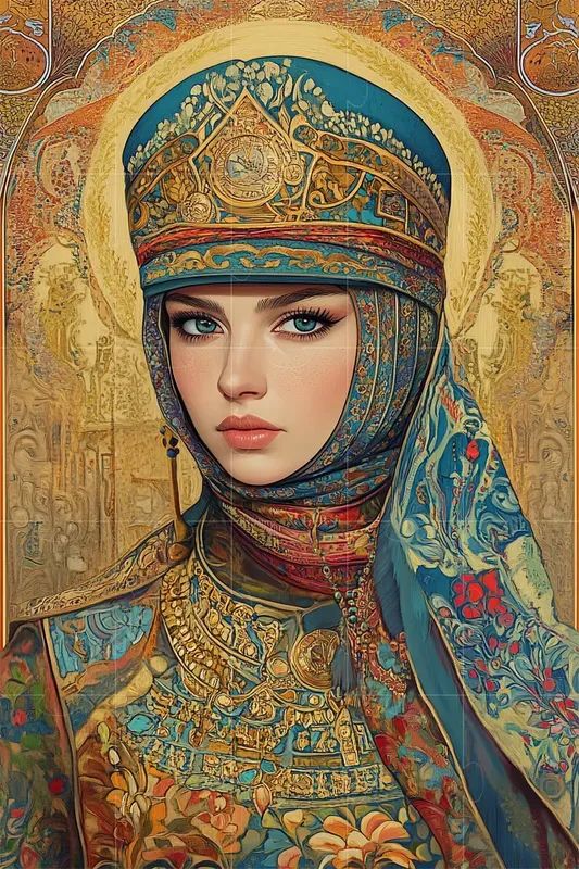 Indo Persian Art Portraits Midjourney Prompt | PromptBase