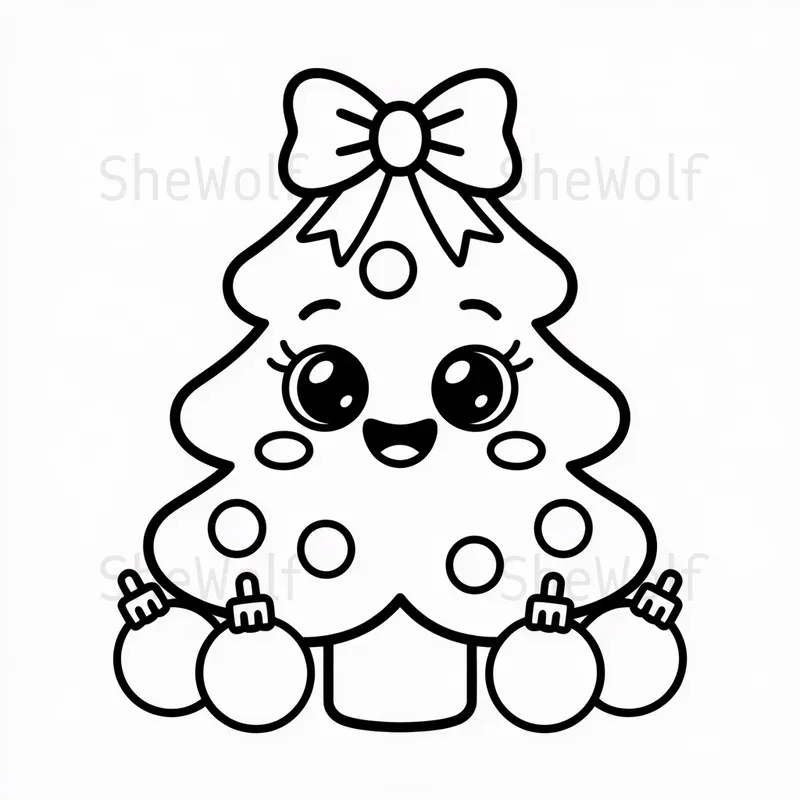 7 Cute And Jolly Christmas Coloring Pages Ideogram Prompt | PromptBase
