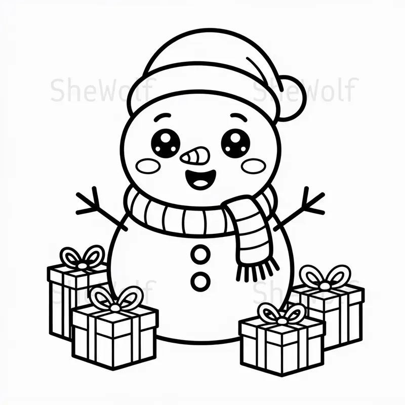 7 Cute And Jolly Christmas Coloring Pages Ideogram Prompt | PromptBase