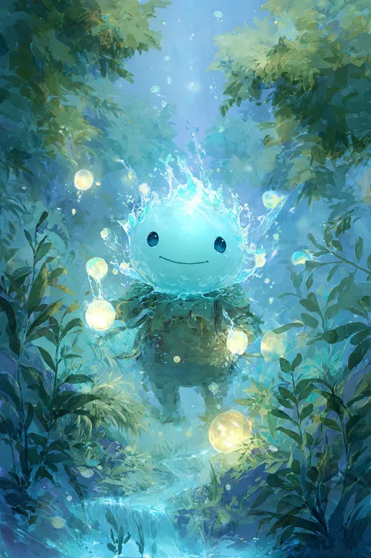 Ghibli Elemental Spirits In Nature Midjourney Prompt | PromptBase