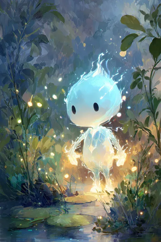 Ghibli Elemental Spirits In Nature Midjourney Prompt | PromptBase