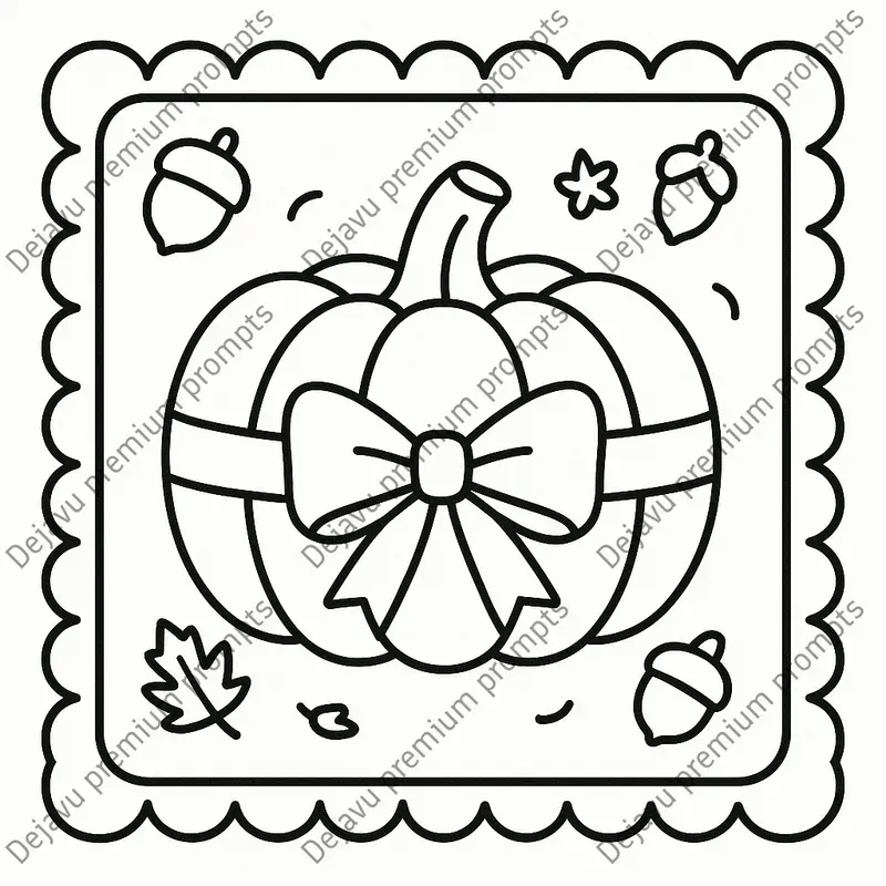 Fall Postage Stamp Coloring Pages ChatGPT Image Prompt | PromptBase