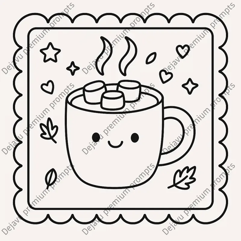 Fall Postage Stamp Coloring Pages ChatGPT Image Prompt | PromptBase
