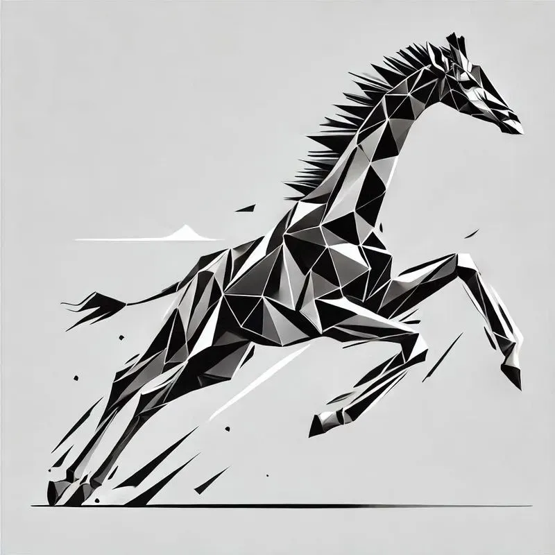 Geometric Running Animals DALL·E Prompt | PromptBase