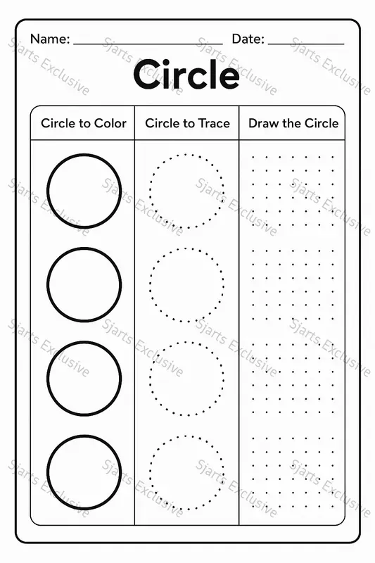 Color Trace Draw Shapes Worksheets ChatGPT Image Prompt | PromptBase