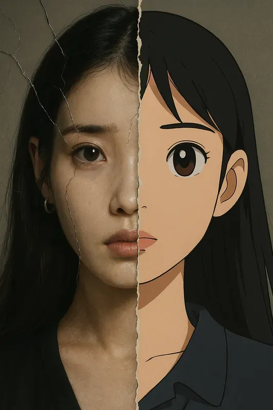 Split Realities Faces In Dual Worlds ChatGPT Image Prompt | PromptBase