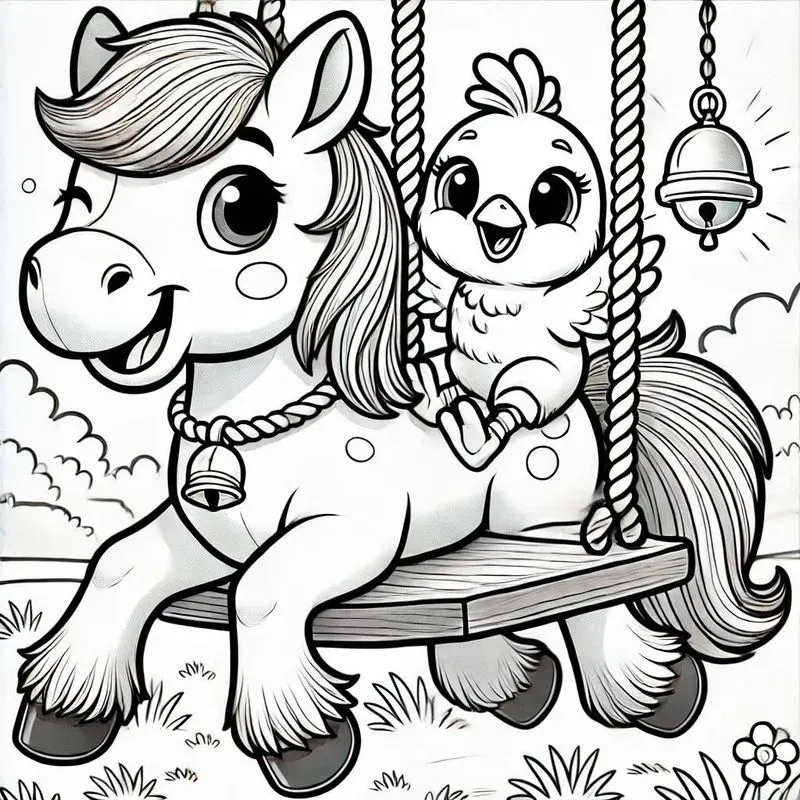 Custom Cartoon Coloring Scenes DALL·E Prompt | PromptBase