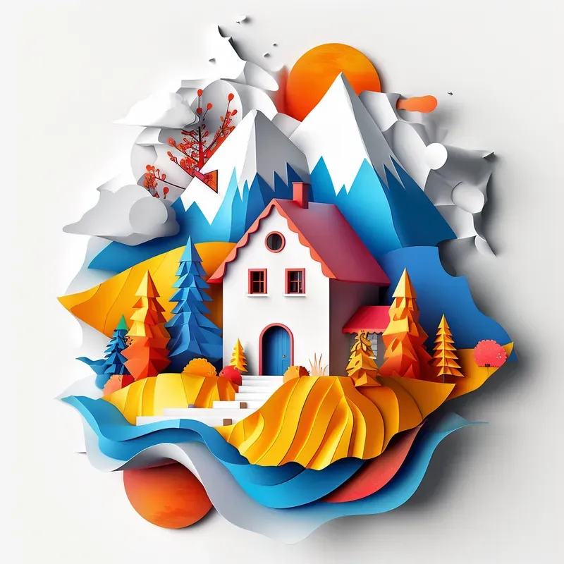 Paper Cut Out Art Style Logos Midjourney Prompt | PromptBase