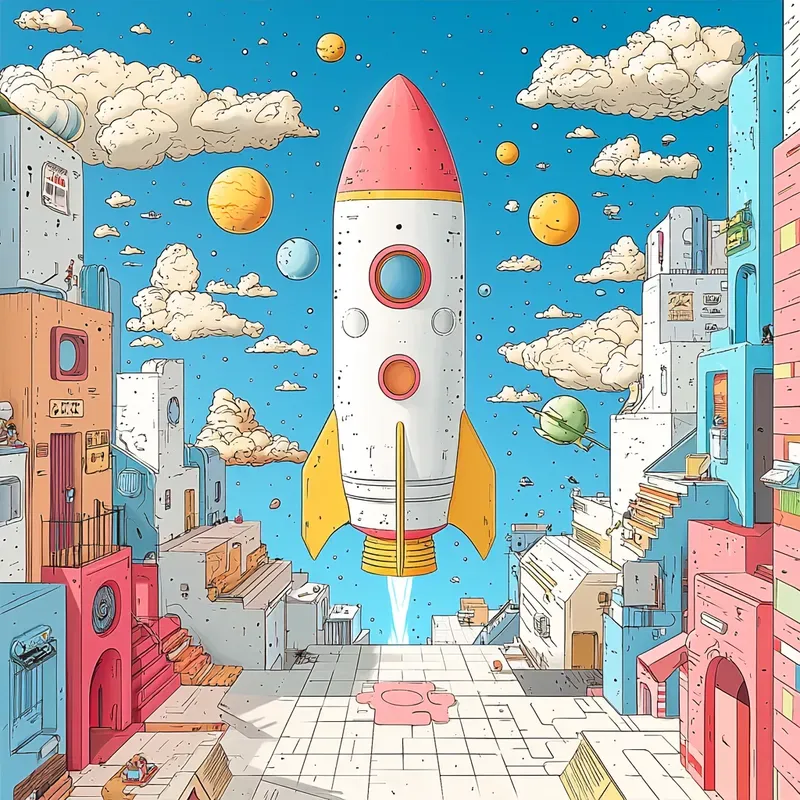 Surreal Cartoon Style Scenes Midjourney Prompt | PromptBase