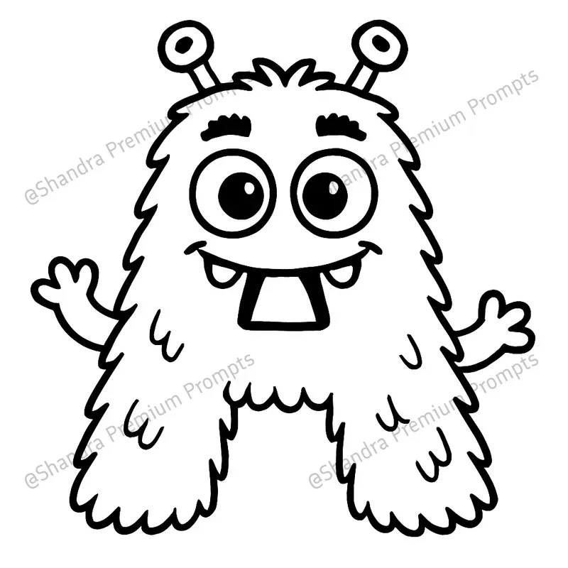 Cute Fuzzy Monster Letters Coloring Books ChatGPT Image Prompt | PromptBase