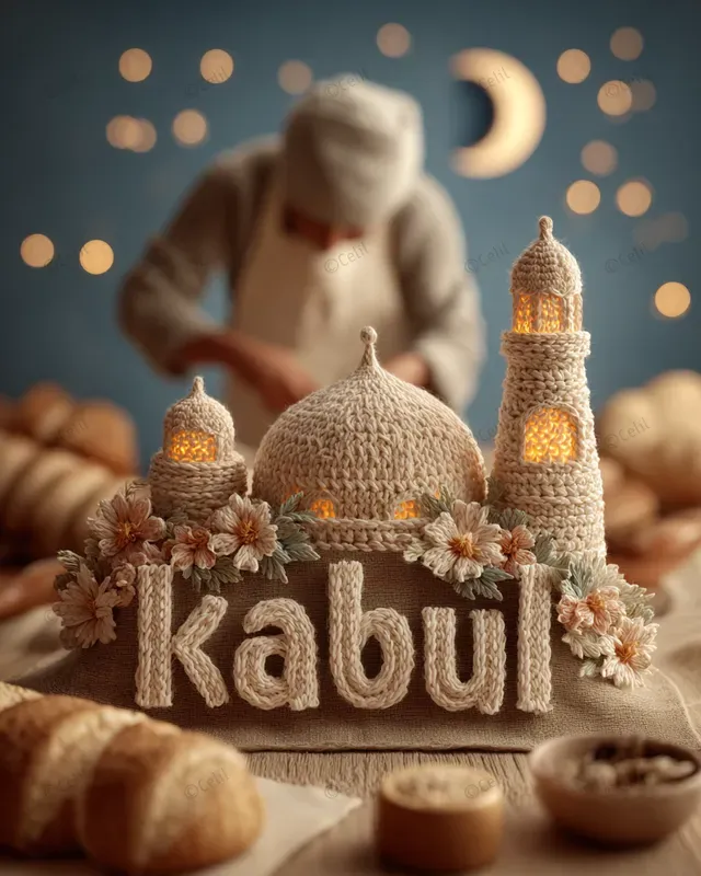 3D Crochet Ramadan Poster Art Midjourney Prompt | PromptBase