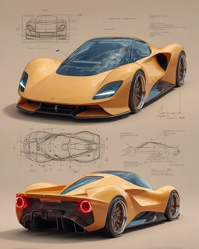 Automotive Concept Design Sheets Midjourney Prompt | PromptBase