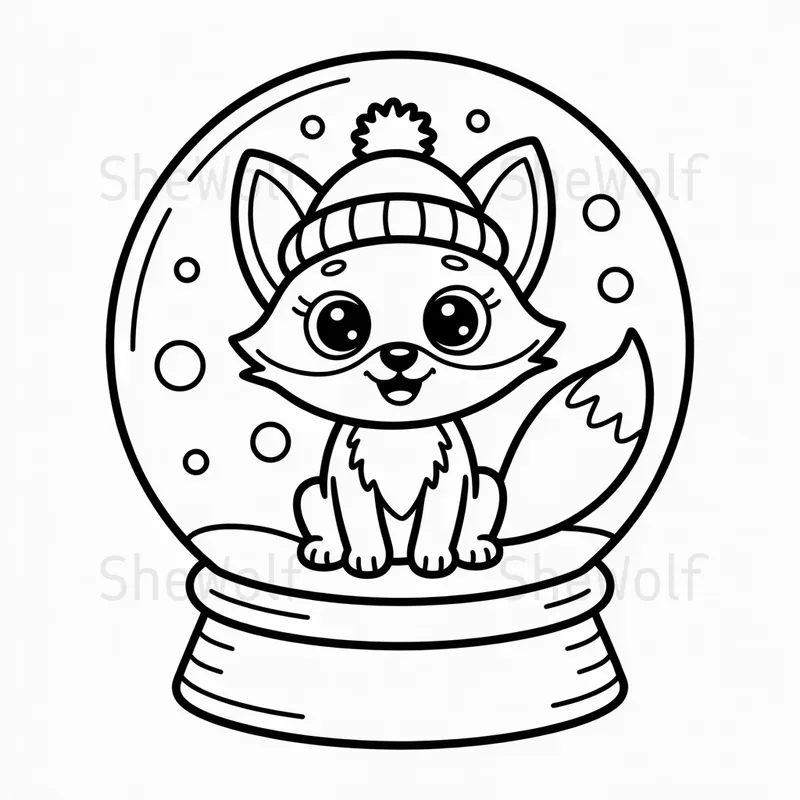Bold Easy Snow Globes Coloring Ideogram Prompt | PromptBase