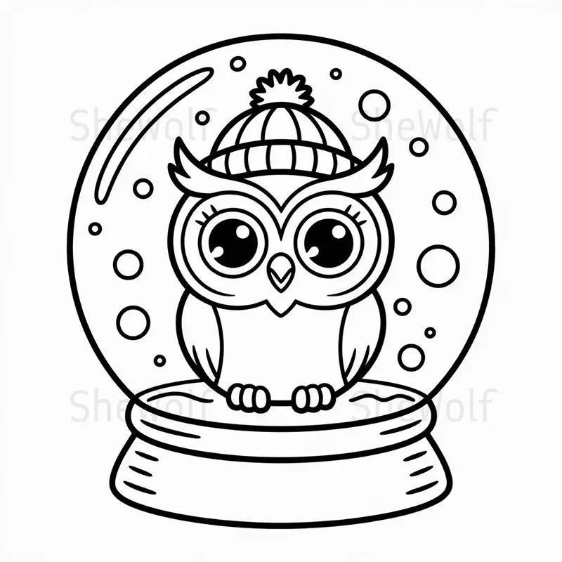 Bold Easy Snow Globes Coloring Ideogram Prompt | PromptBase