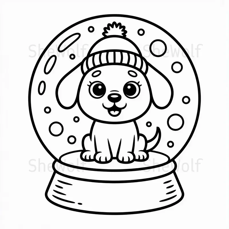Bold Easy Snow Globes Coloring Ideogram Prompt | PromptBase