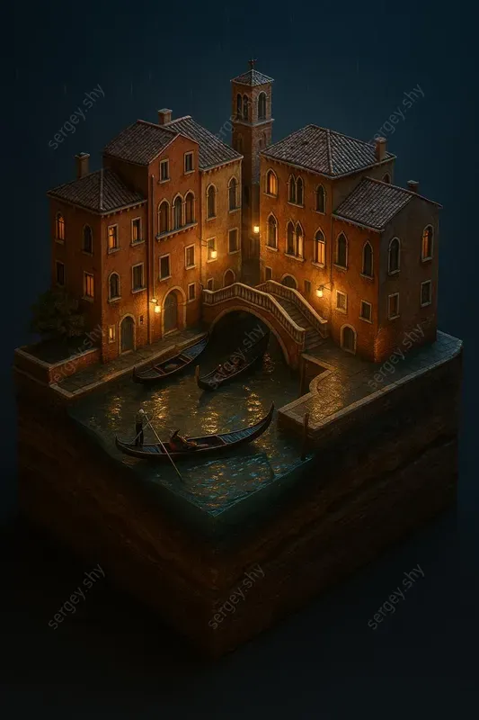 Night Diorama Posters Realistic 3D Mini ChatGPT Image Prompt | PromptBase