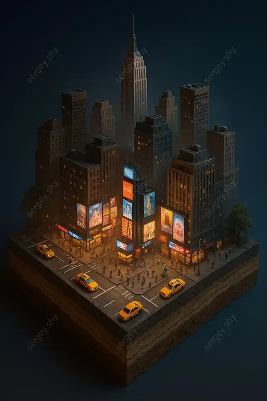 Night Diorama Posters Realistic 3D Mini ChatGPT Image Prompt | PromptBase