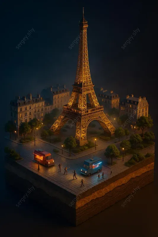 Night Diorama Posters Realistic 3D Mini ChatGPT Image Prompt | PromptBase