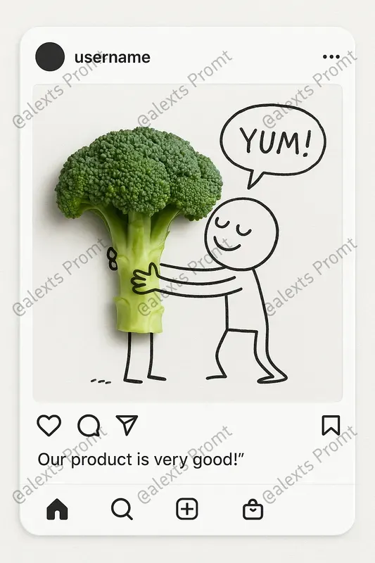 Realistic Ig Cards With Doodle Products ChatGPT Image Prompt | PromptBase