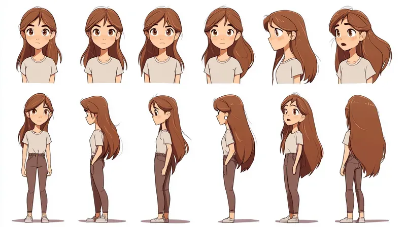 Simple Anime Character Sheets Midjourney Prompt | PromptBase