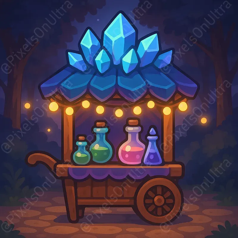 2D Game Assets Chibi Vendor Stalls ChatGPT Image Prompt | PromptBase