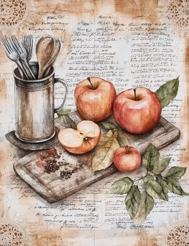 Vintage Culinary Junk Journal Pages Midjourney Prompt | PromptBase