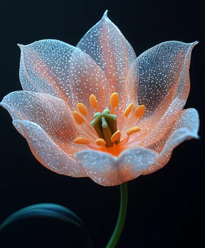 realistic Transparent Mesh Flowers Midjourney Prompt | PromptBase