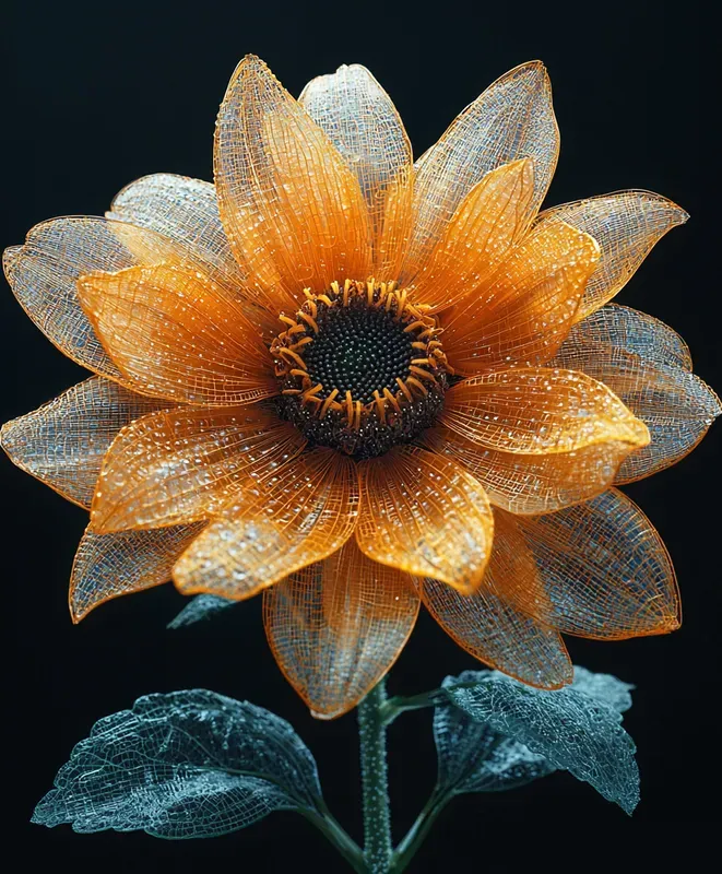 realistic Transparent Mesh Flowers Midjourney Prompt | PromptBase