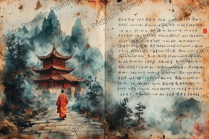 Traditional Chinese Life Junk Journals Midjourney Prompt | PromptBase