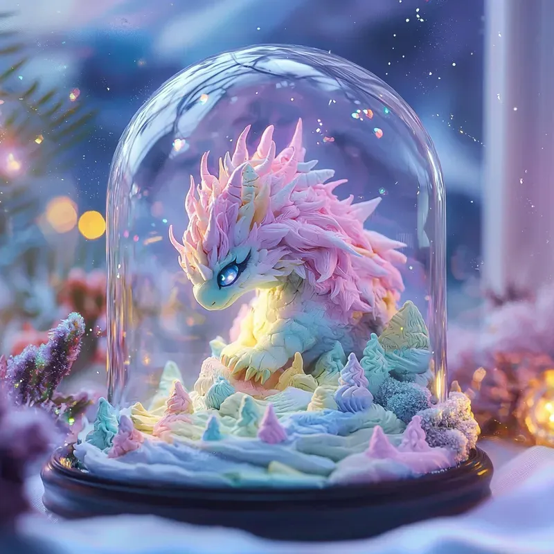 Chibi Mythical Domes Clay Ecosystems Midjourney Prompt | PromptBase