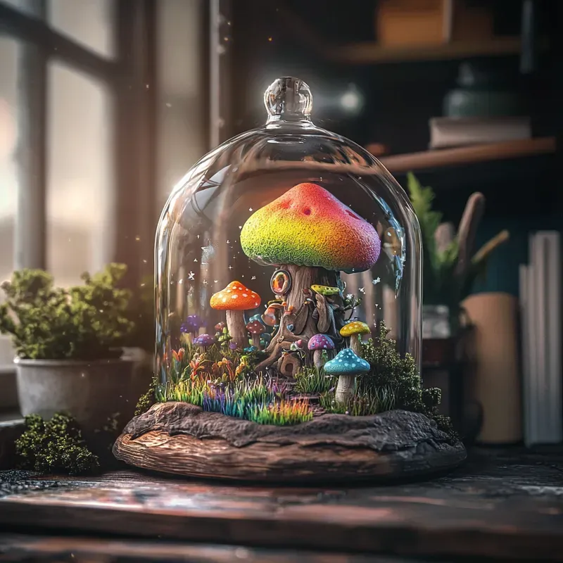Chibi Mythical Domes Clay Ecosystems Midjourney Prompt | PromptBase